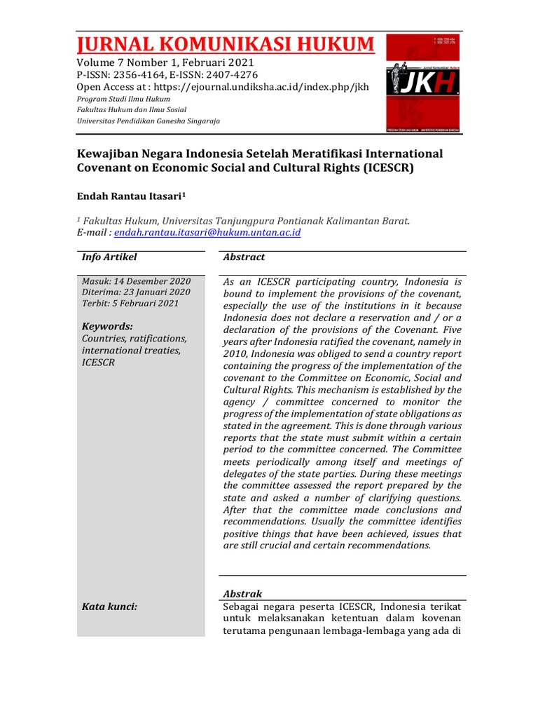 ICESCR | PDF | Ratification | Justice