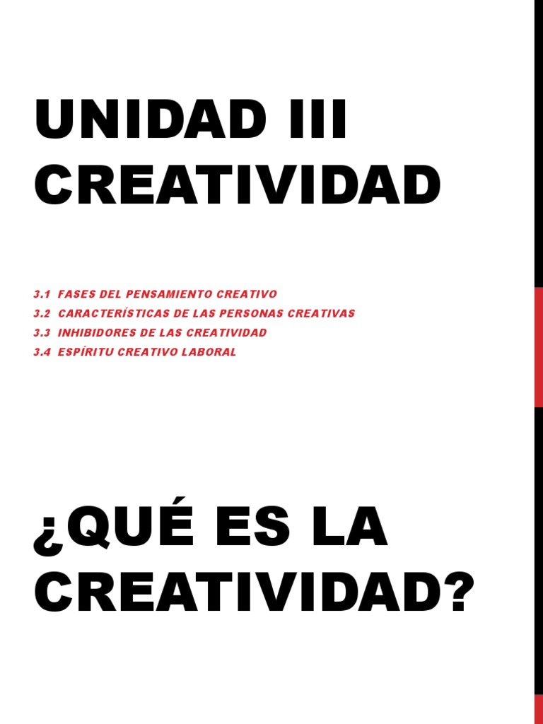 UNIDAD 3 - Creatividad | PDF | Creatividad | Pensamiento