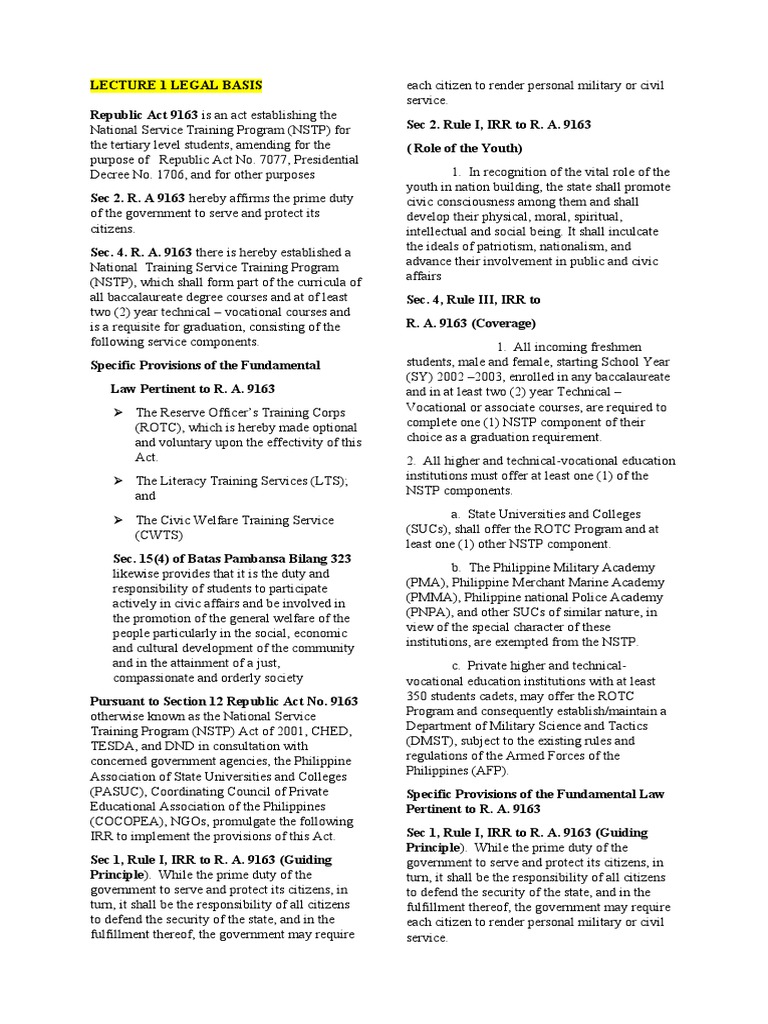 Rotc Lectures | PDF | Court Martial | Military Justice