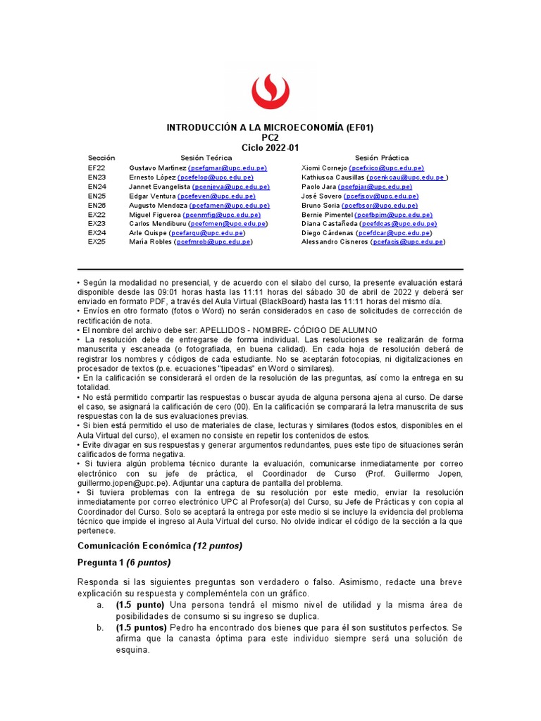 UPC IMic 202201 PC2 | PDF | Utilidad | Comportamiento del consumidor