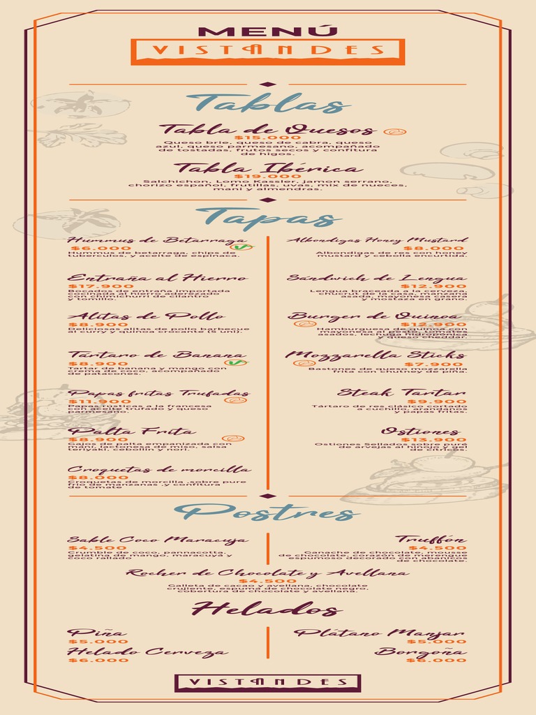 Menu de Tapas 2 | PDF | Alimentos | Cocina