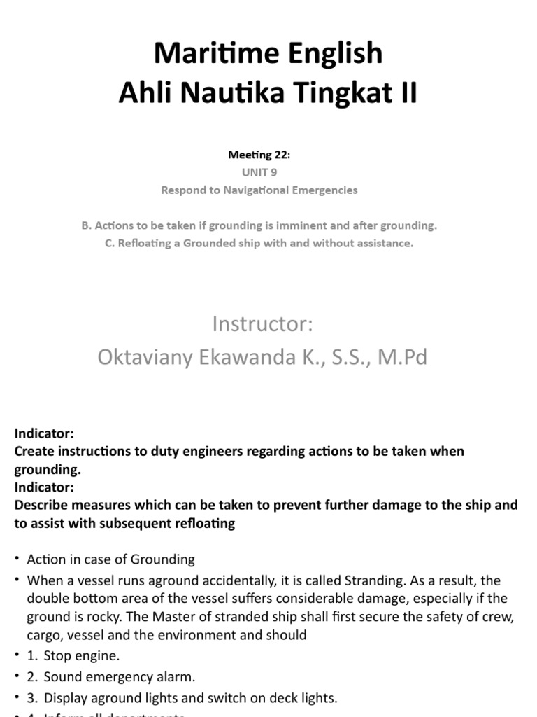 Navigational Emergency Response Guide | PDF | Ships | Marine Salvage
