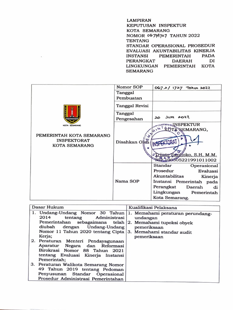 Sop Evaluasi Akip | PDF