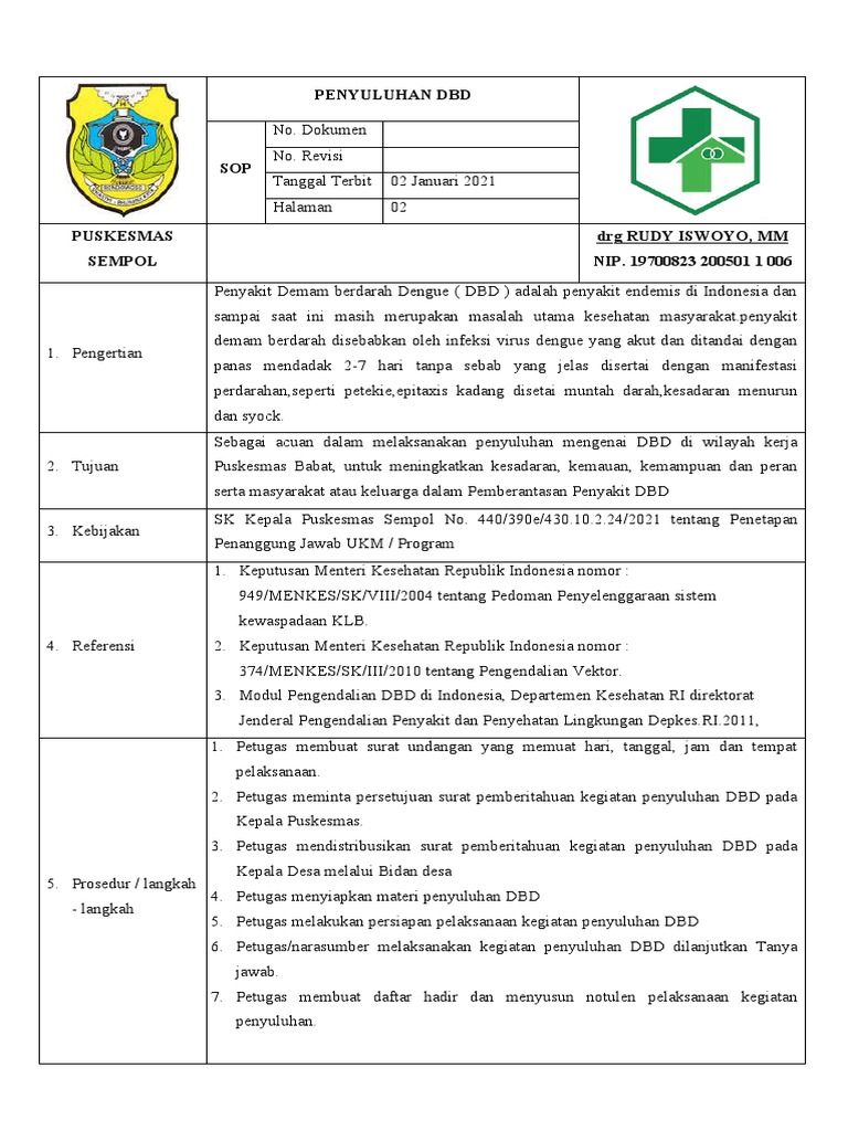 SOP Penyuluhan DBD | PDF