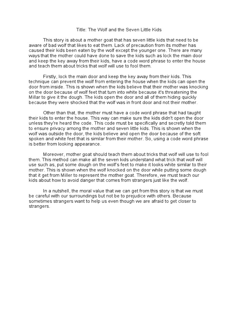 The Wolf and Seven Little Kids | PDF