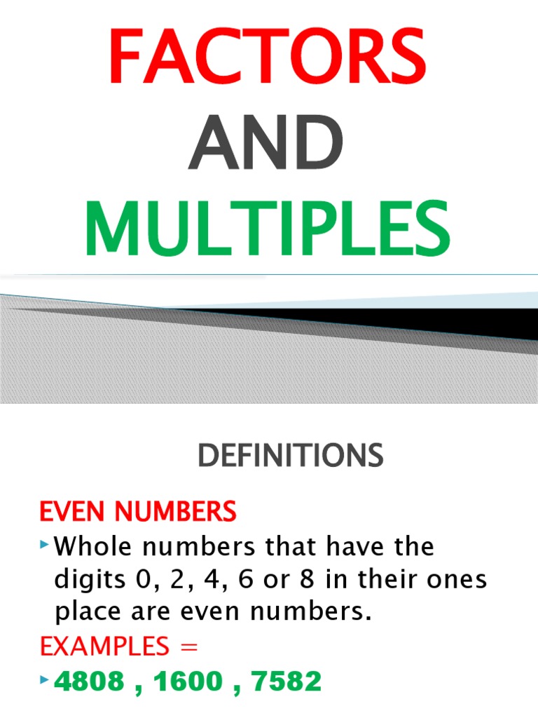 Factors and Multiples Class 4 | PDF | Prime Number | Discrete Mathematics
