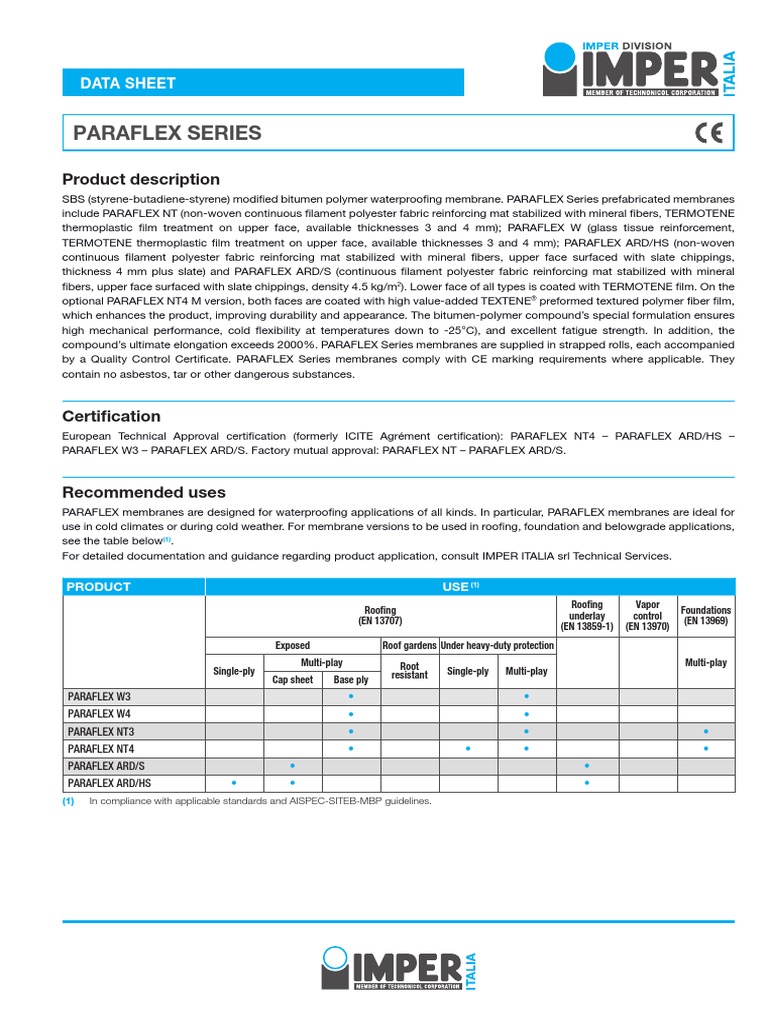 Paraflex Series New | PDF | Fibers | Nonwoven Fabric