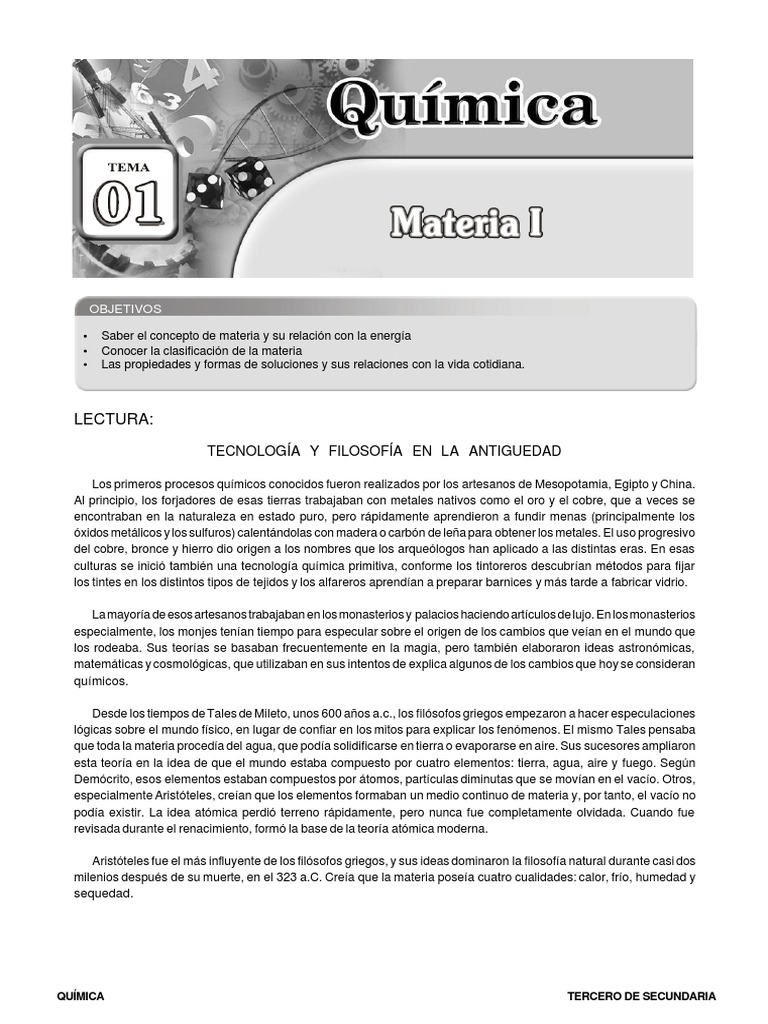Libro de Química Tercero de Secundaria | PDF | Núcleo atómico | Átomos