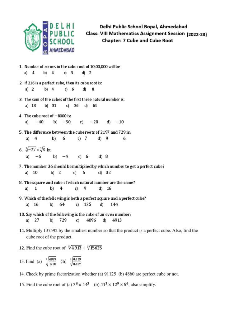 CL 8 Cube Assignment | PDF