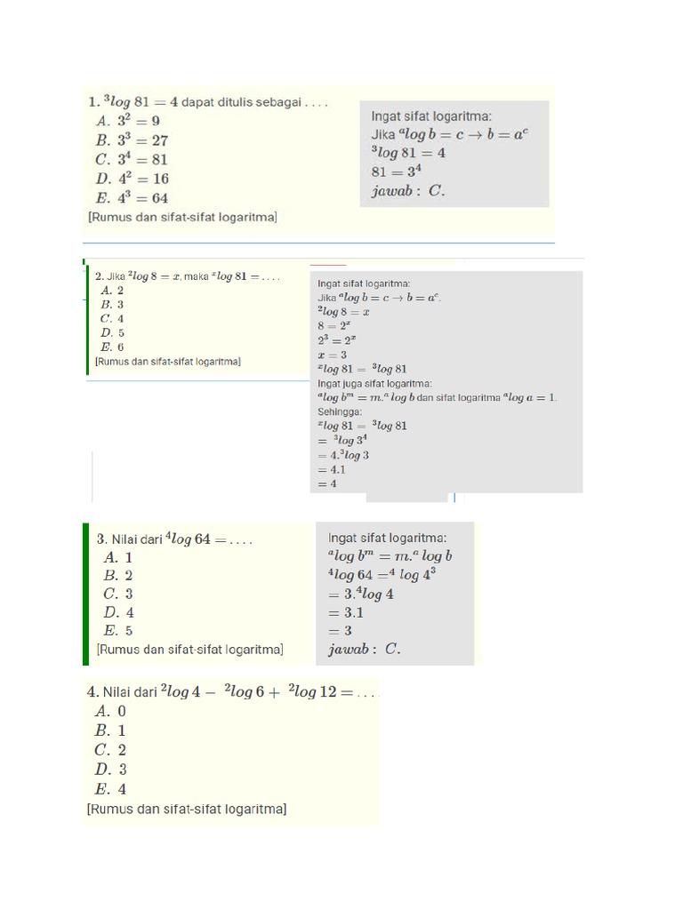 Sifat Logaritma | PDF