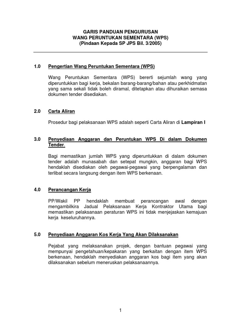 Garis Panduan Pengurusan WPS - 22jan 2007 | PDF Garis Panduan Pengurusan WPS - 22jan 2007 | PDF