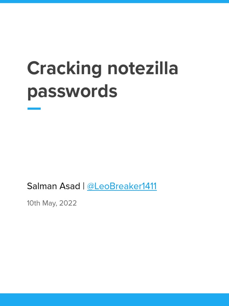 Cracking NoteZilla Passwords - Paper | PDF | Password | Security