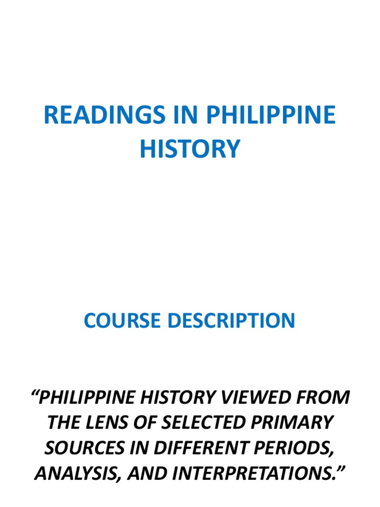 An Introduction to Philippine Historiography: Analyzing Historical ...
