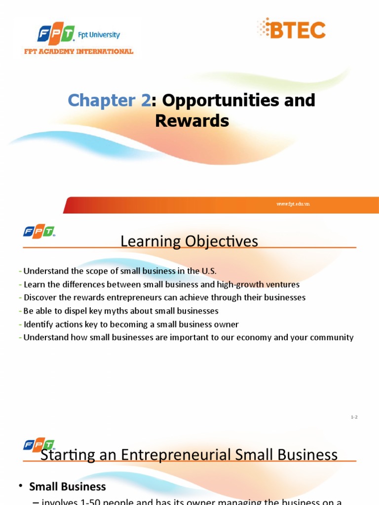 Chapter 2 - Opportunities and Reward | PDF | Entrepreneurship | Small ...
