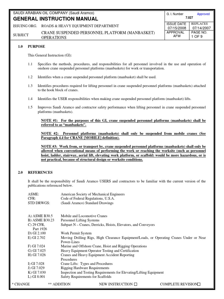 General Instruction Gi 7 027 | PDF | Crane (Machine) | Elevator