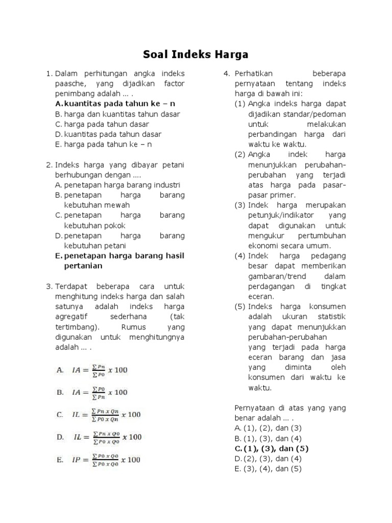 Soal Indeks Harga | PDF