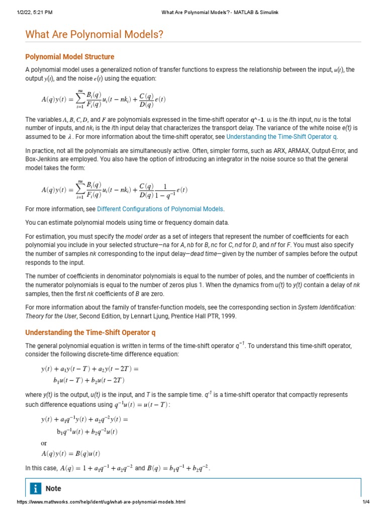What Are Polynomial Models - MATLAB & Simulink | PDF | Polynomial ... What Are Polynomial Models - MATLAB & Simulink | PDF | Polynomial ...