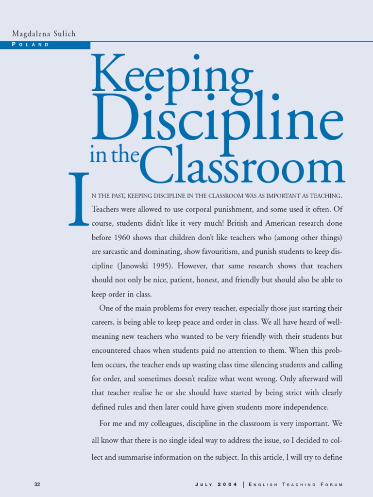 Classroom Discipline Strategies Explained | PDF | Teachers | Disciplines