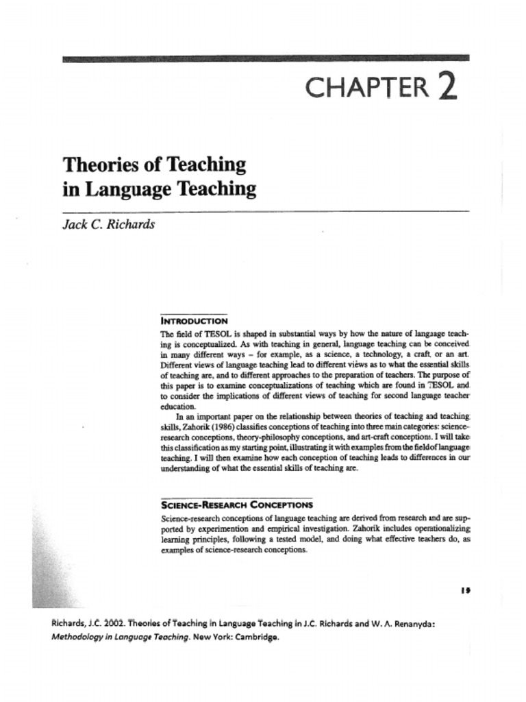 Theories of Teaching in Elt | PDF