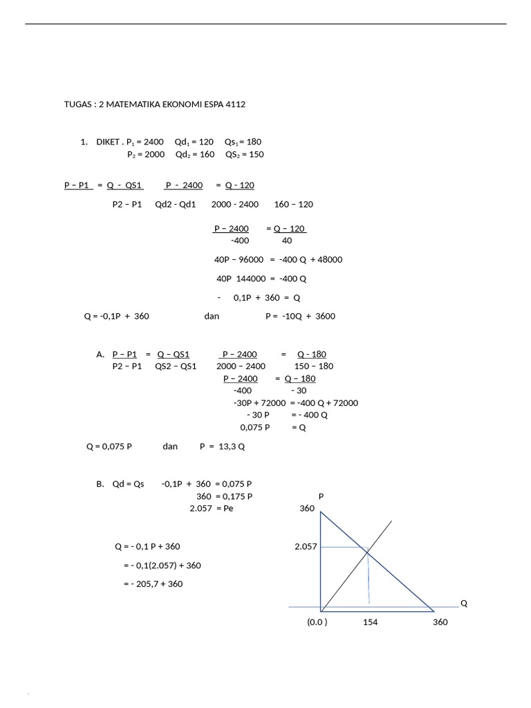 Tugas 2 Matematika Ekonomi Espa 4112 | PDF