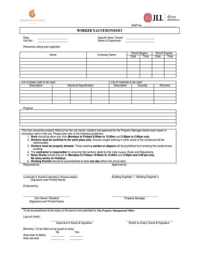 Working Access Permit | Download Free PDF | Justice | Crime & Violence