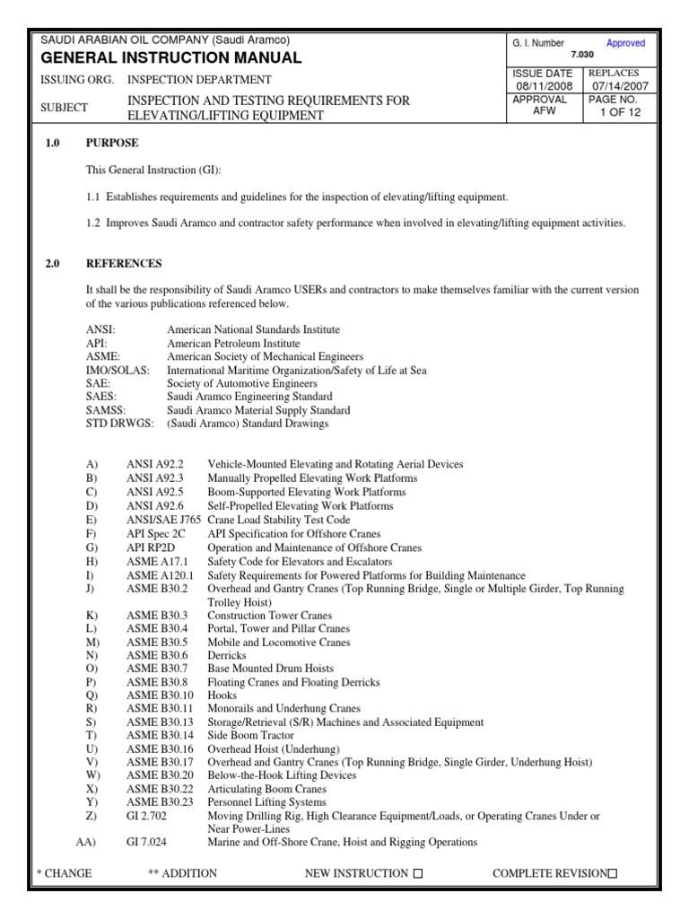 General Instruction Gi 7 030 | PDF | Crane (Machine) | Elevator
