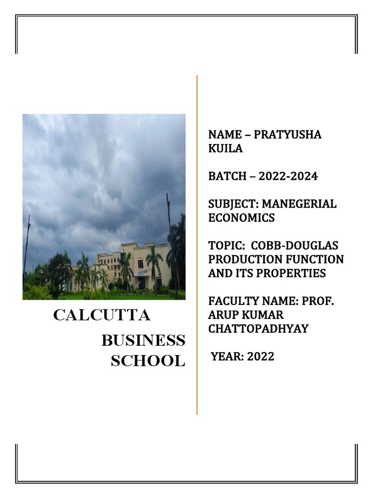 Cobb-Douglas Function Guide | PDF | Production Function | Elasticity ...