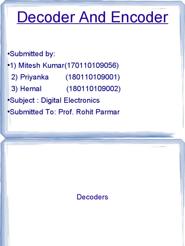 Encoder, Decoder | PDF | Computing | Electrical Engineering