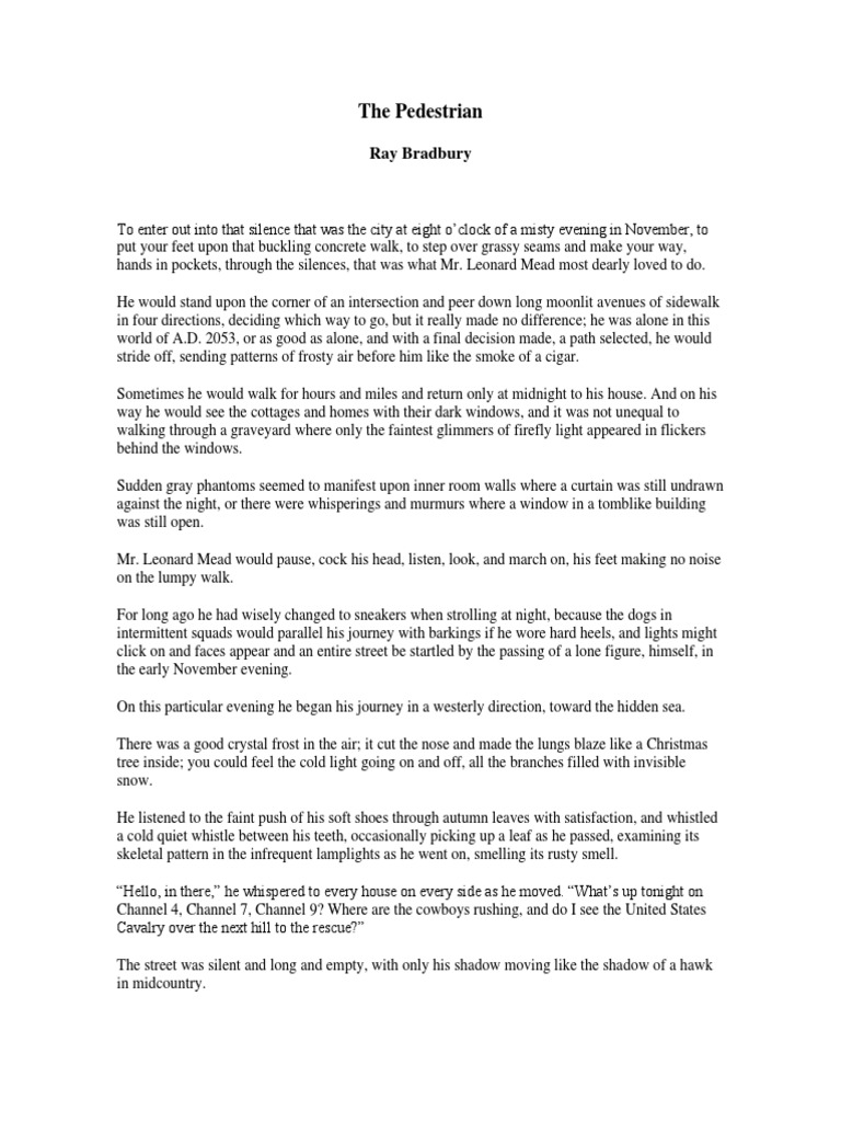 11.-The Pedestrian Bradbury | PDF