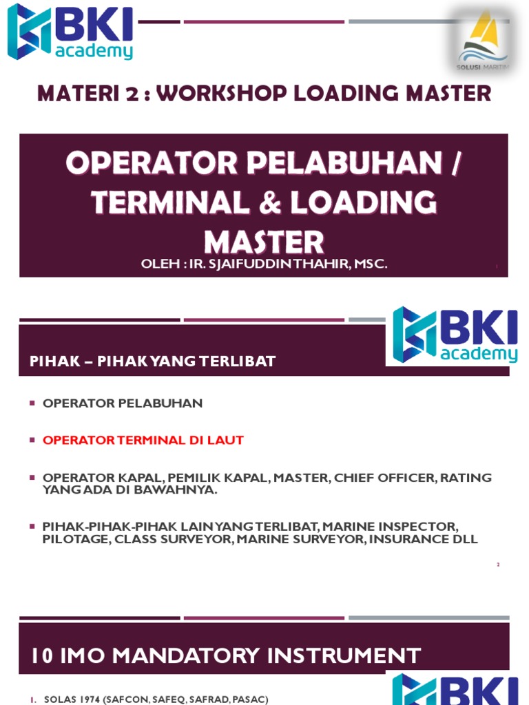 Materi 2 Loading Master Terminal | PDF | Bisnis
