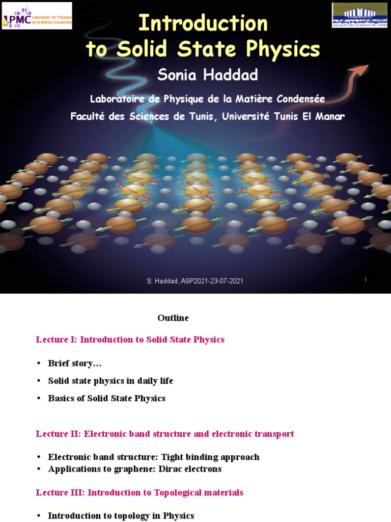 Solid State Physics Lectures | PDF | Solid State Physics | Chemical Bond