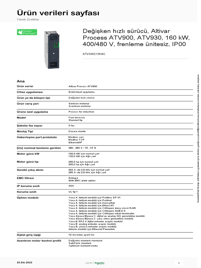 Altivar Process ATV900 - ATV930C16N4C | PDF