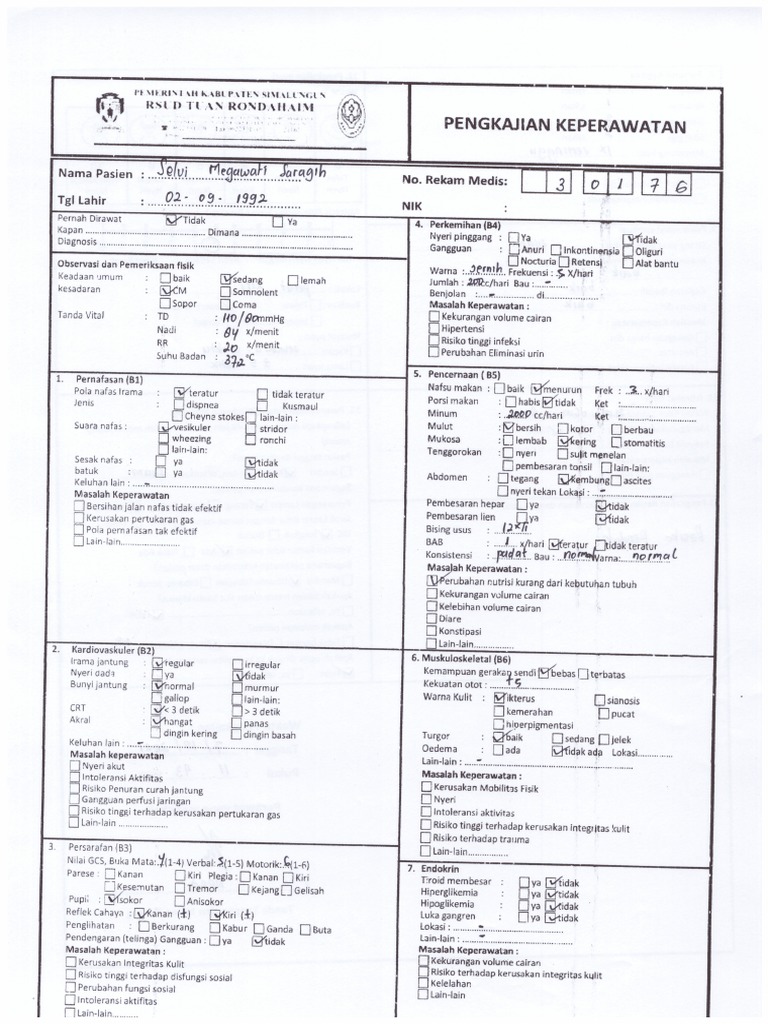 Contoh Pengkajian Pasien Baru | PDF