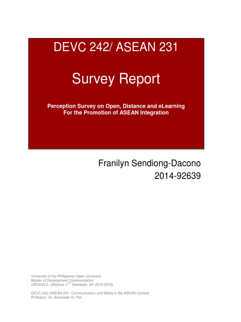 Perception Survey On Open Distance and e | PDF | Distance Education ...