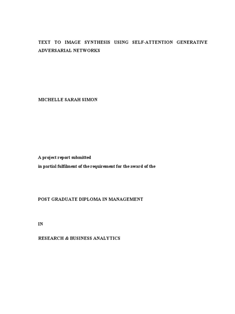 Text To Image Generation Using Self Attention Generative Adversarial Networks With Contrastive