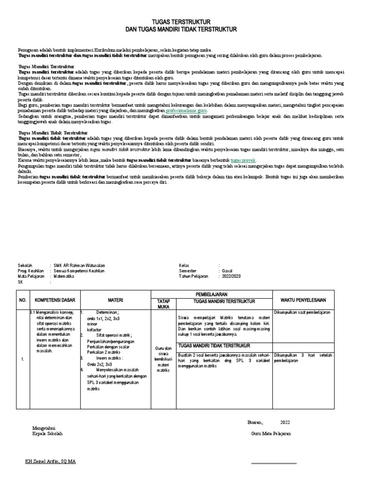 Tugas Terstruktur Dan Tugas Mandiri Tida Pdf