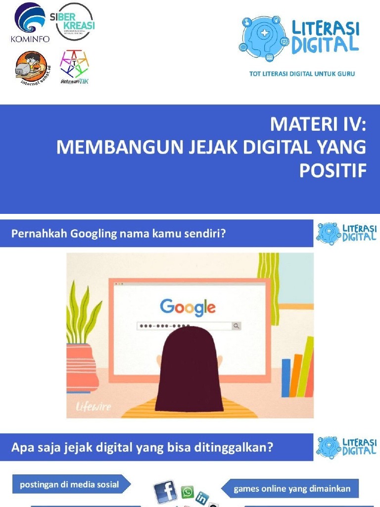PDF Materi 4 Tot Literasi Digital Jejak Digital Dan Konten Positif | PDF