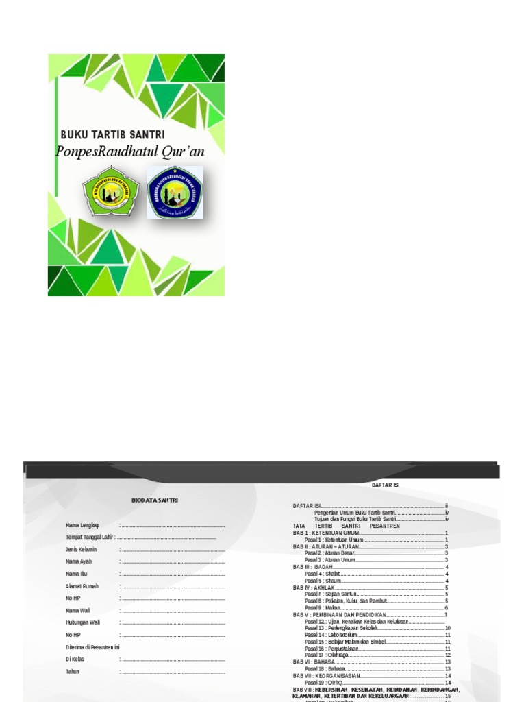 Buku Tartib Santri RTQ | PDF
