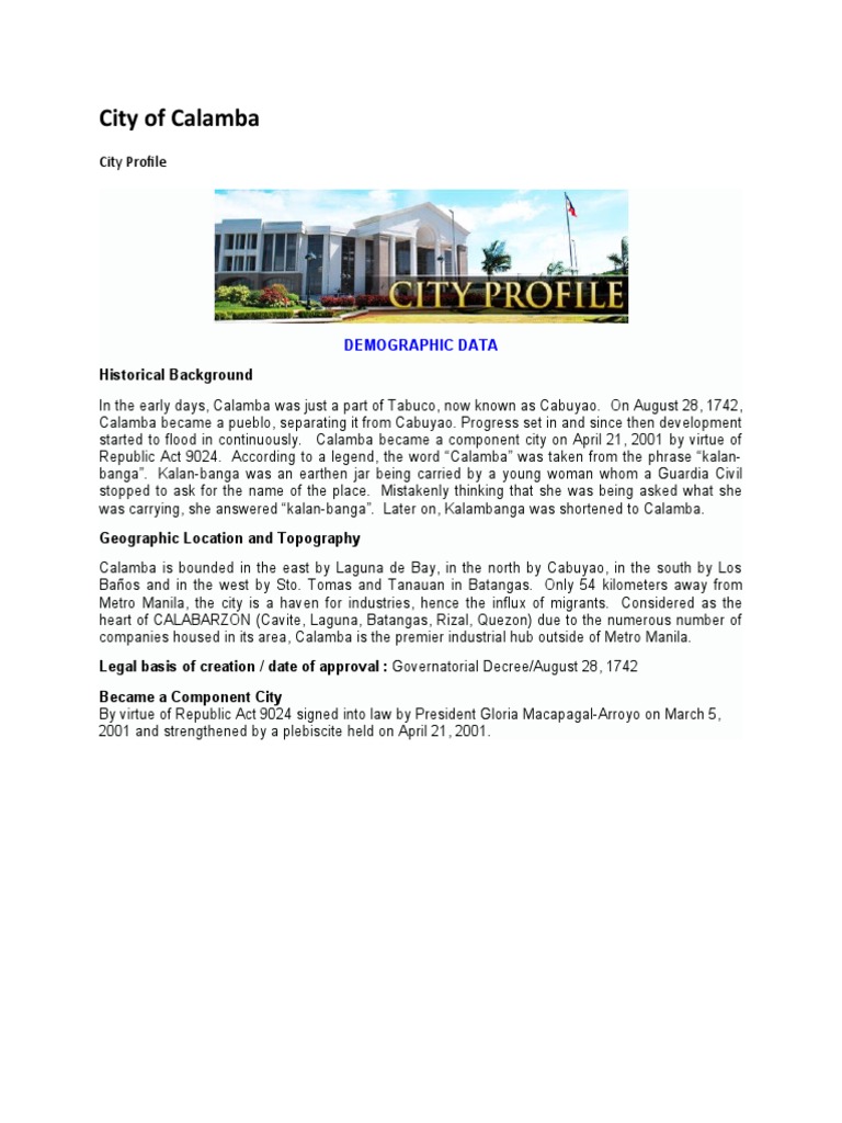 City of Calamba | Download Free PDF | Philippines