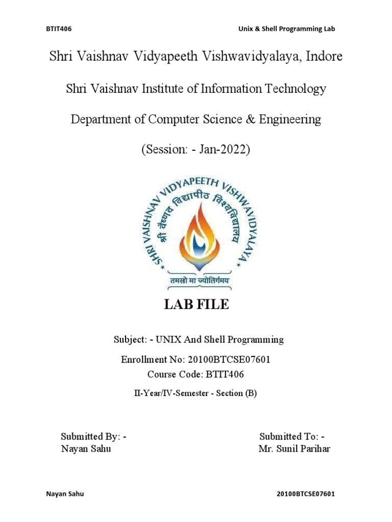 Gautam Updated Front | PDF | Shell (Computing) | Computer File