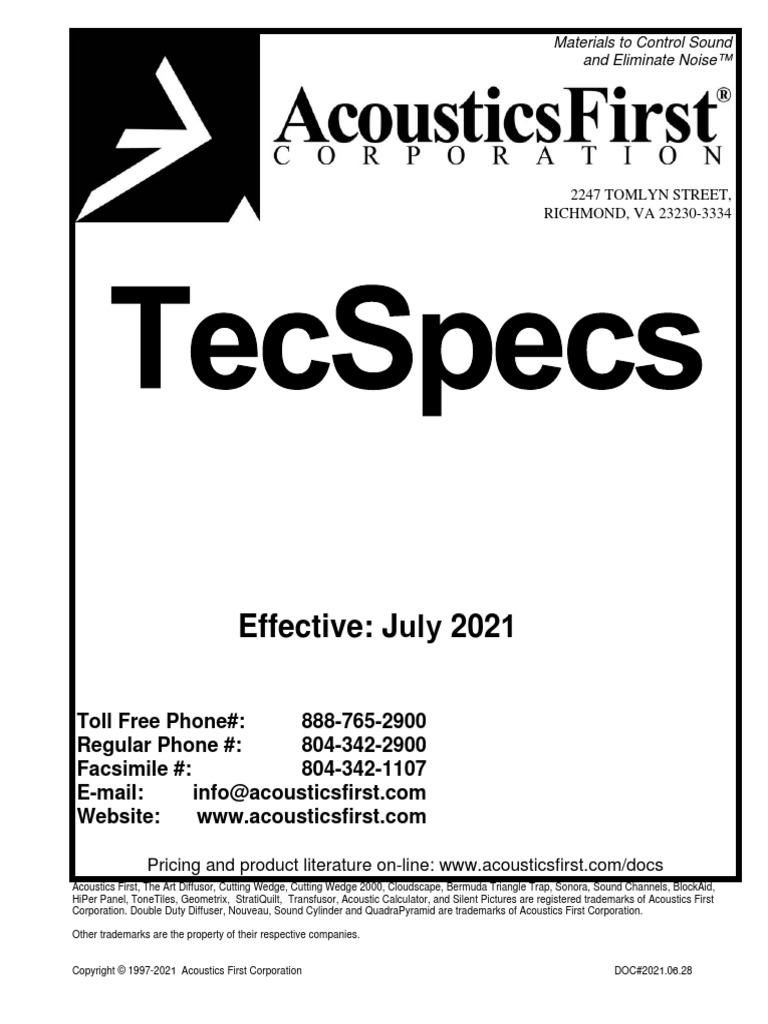 Acoustic Properties of Different Materials | PDF