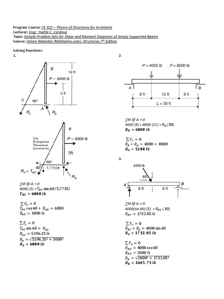 Sample Problem Sets | PDF | Mechanical Engineering | Mechanics