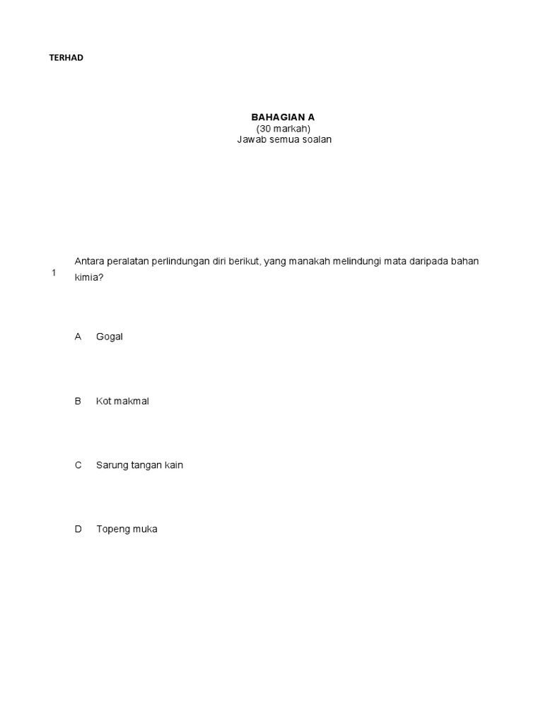 SAINS FORM 4 Peperiksaan Setara | PDF