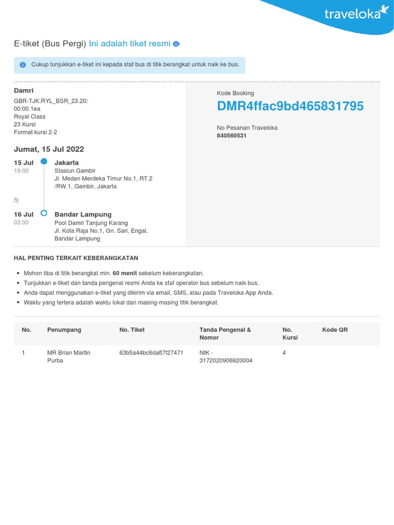 BUS AWAY E-Ticket | PDF