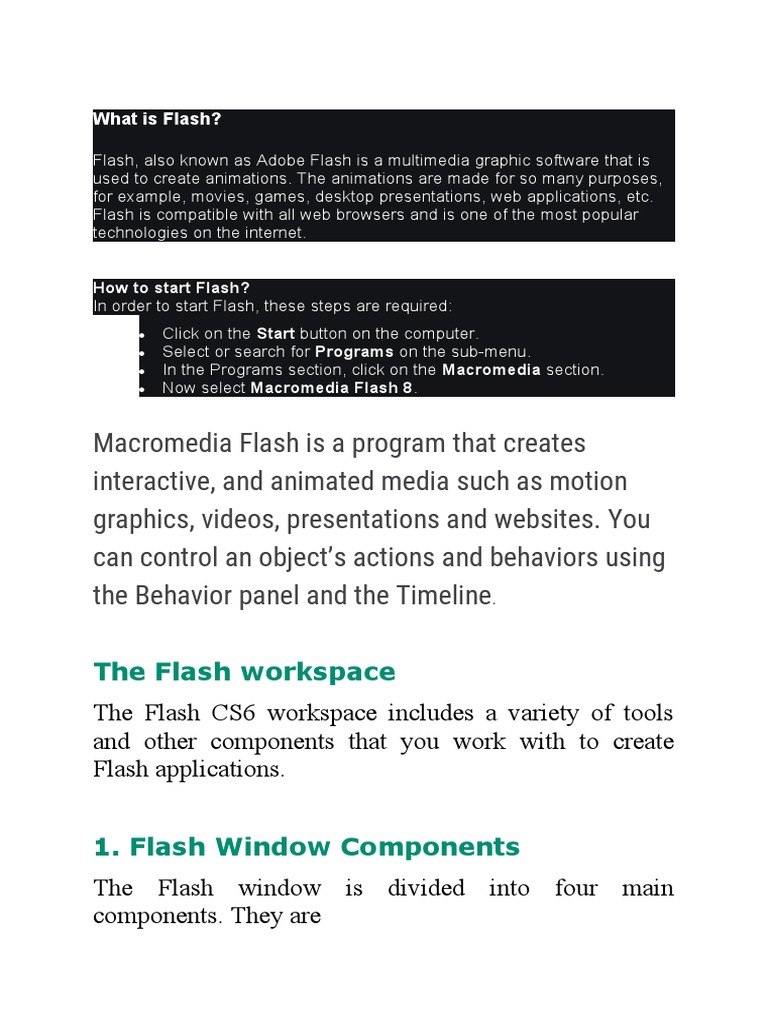 What Is Flash | PDF | Adobe Flash | Computer Animation