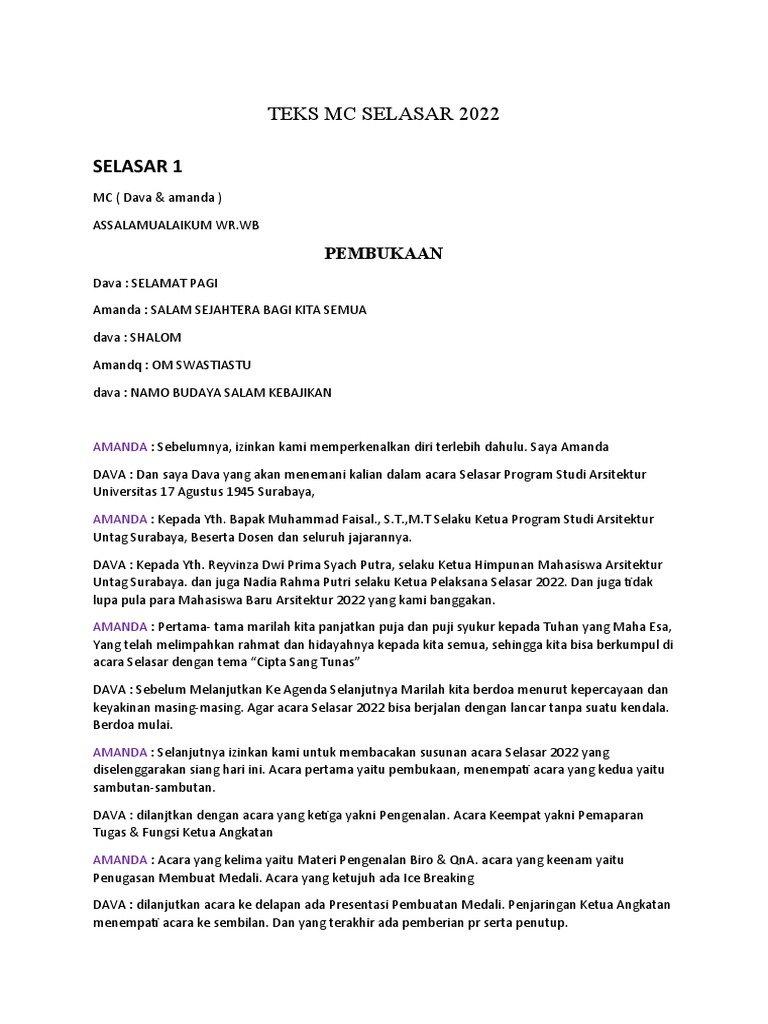 Text MC Selasar | PDF