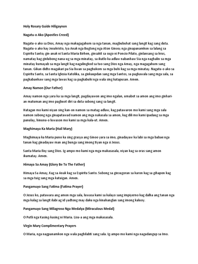 Holy Rosary Guide Hiligaynon | PDF