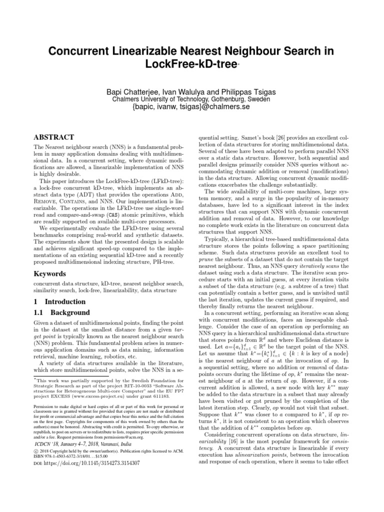 Concurrent Linearizable Nearest Neighbour Search in Lockfree-Kd-Tree | Download Free PDF ...