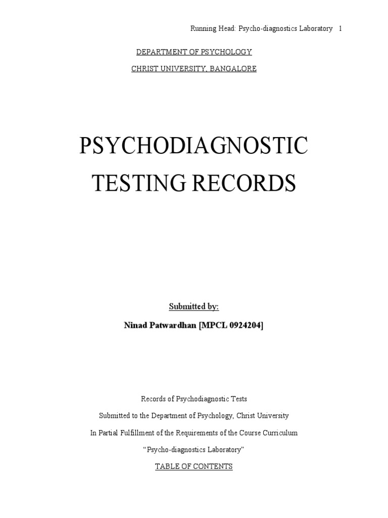 Psychodiagnostics Lab Records | Download Free PDF | Thought | Cognition