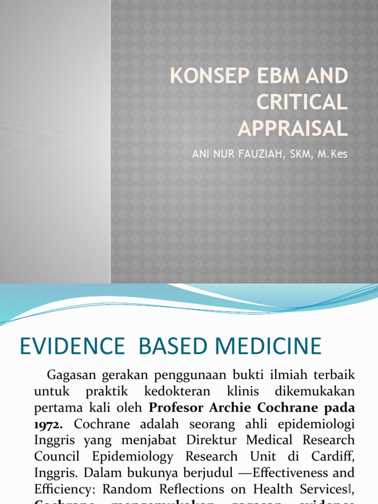 Bab II Konsep Ebm and Critical Appraisal | PDF